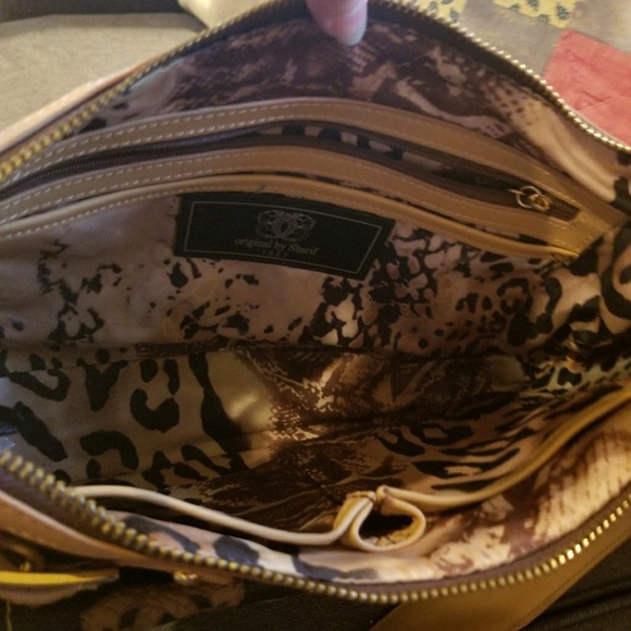 Sharif | Bags | Sharif Leather Brown Logo Shoulder Bag | Poshmark